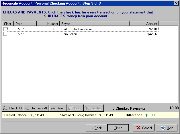 Reconcile (Step 3 of 3)